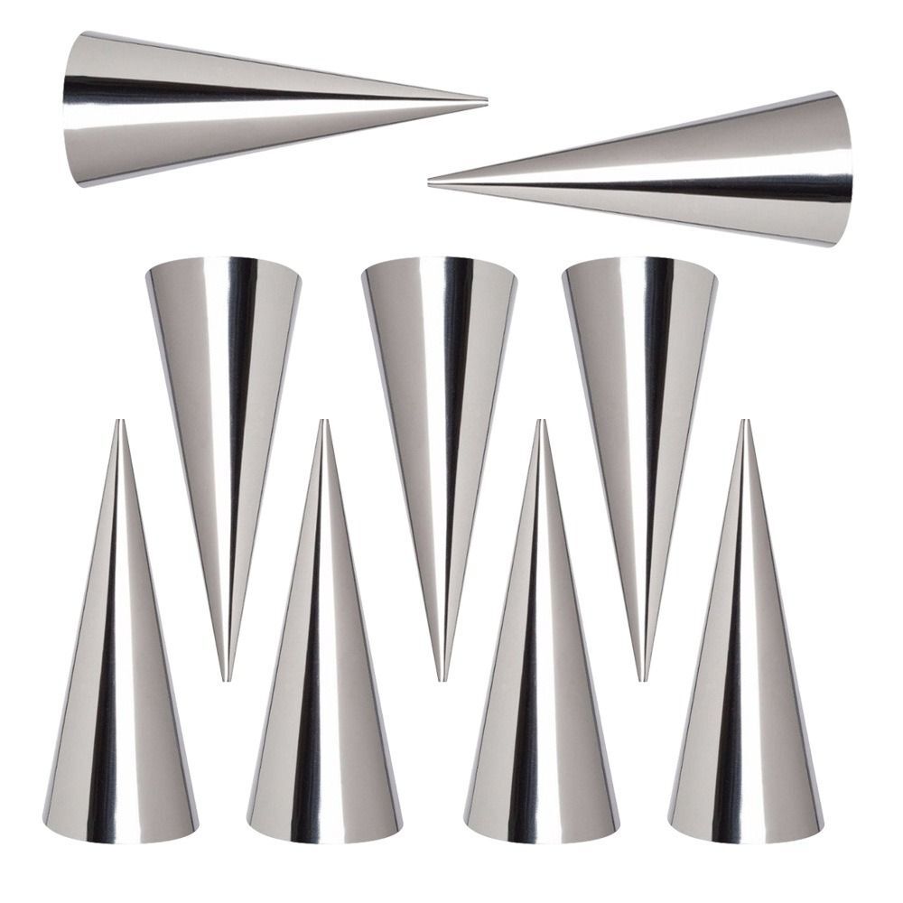 5Pcs SpiralPastry Mold Cone Roll Moulds Conical Tube Cream Horn Mould ...