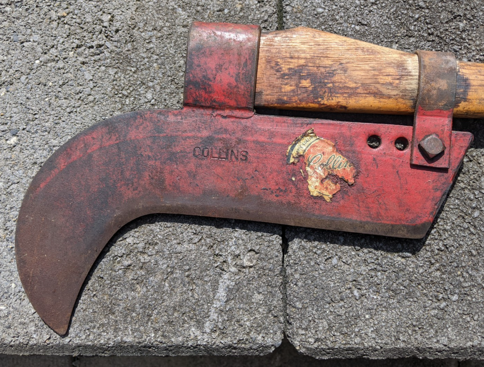 Vintage Collins Brush Cutter, Fire Axe w/Original Handle "E.U.C." | eBay