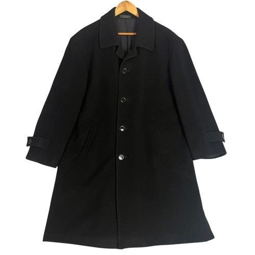 Andrew Fezza Cashmere Blend Overcoat Mens 40R Black Car Coat Italian Luxury | eBay