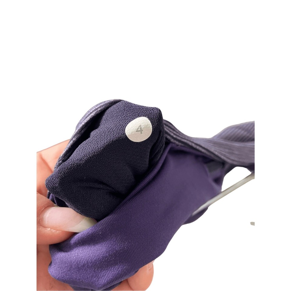 Lululemon Rebel Runner Crop Grape Stripe Zip Ankle Leggings SZ 4 Pedal ...