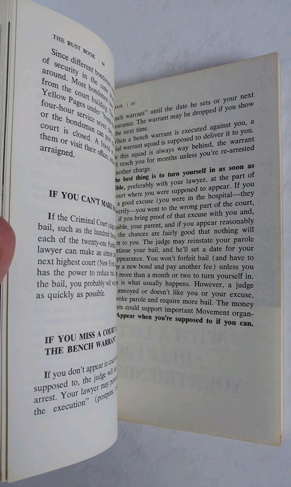 The Bust Book : What To Do Until The Lawyer Comes 1970 Paperback | eBay