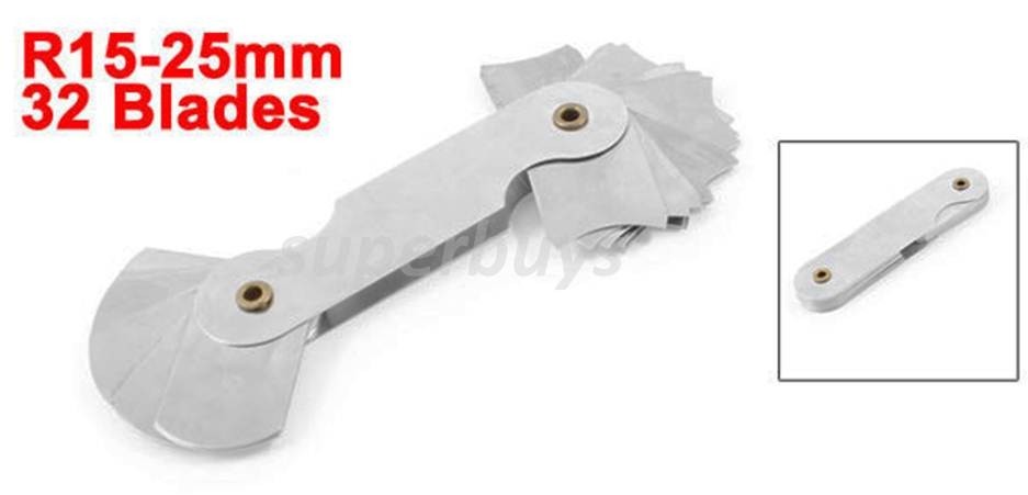 15 - 25mm Radius Fillet Gauge Gage External Internal Concave Convex ...