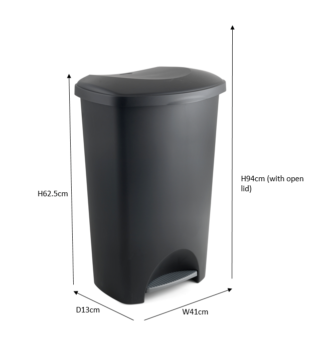 Addis Plastic Family Kitchen Bin Black With Silver Pedal 517262ebay ...