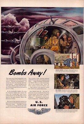 Air Force "Bombs Away!" Mission Accomplished Color 1951 Vintage Print ...