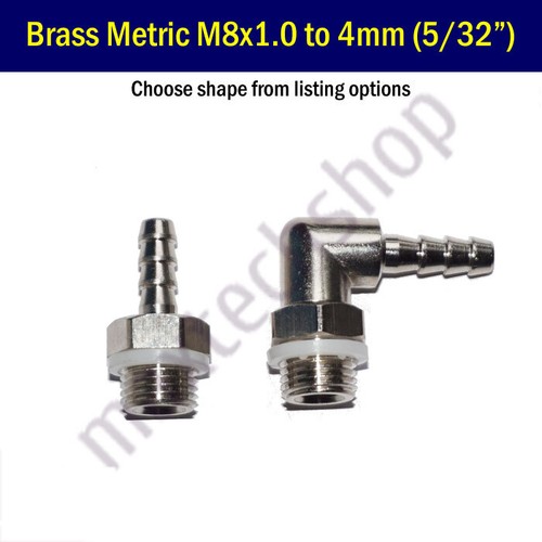 Fitting Male Thread M8 M8x1.0 Hose Barb 5/32" 4mm Elbow Swivel ...
