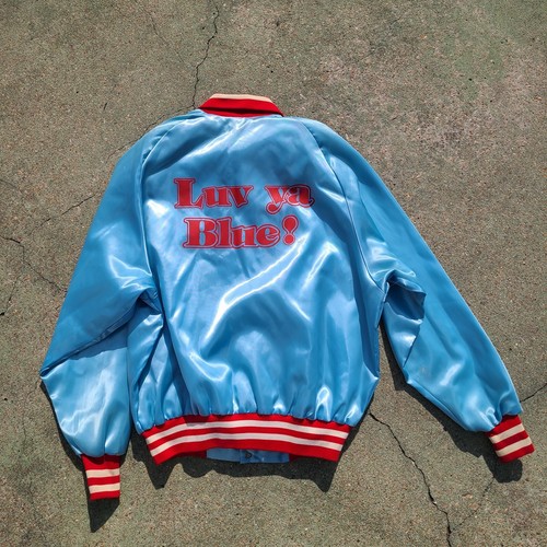 Vintage Houston Oilers Luv Ya Blue Satin Jacket Size L | eBay