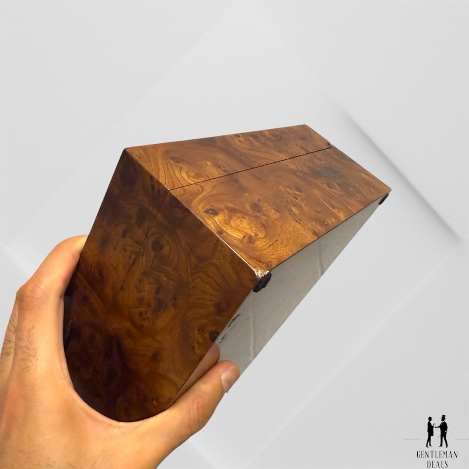 Ralph Lauren Home Barnard Box Cigar Humidor Italy Burl Wood Sterling ...