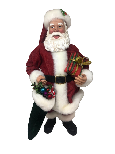 Santa Claus Hard Plastic 11.5” Red and White Suit White Beard Boots ...