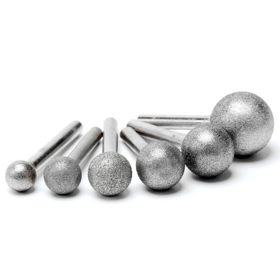 Diamond Grinding Bit 12-25mm Spherical Head Ball Round Burs 150 Grit ...