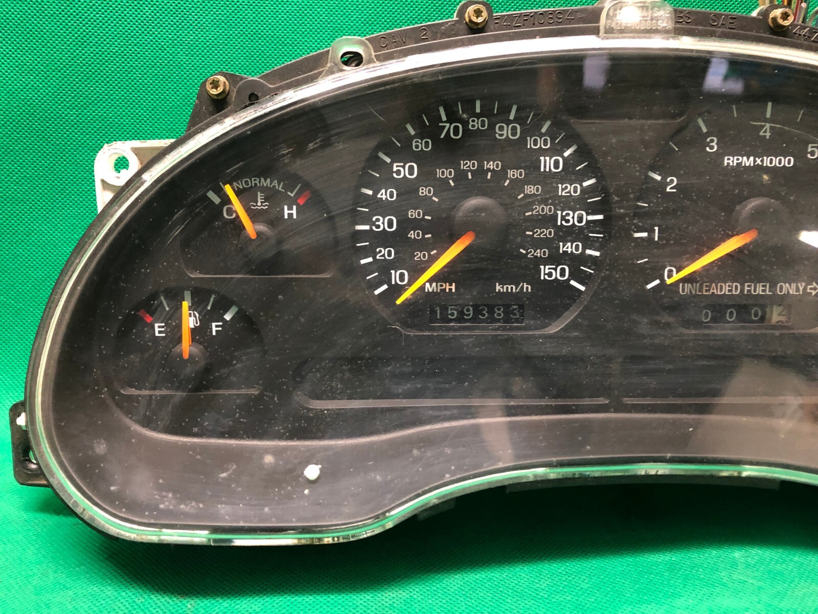 96-98 FORD MUSTANG GT SPEEDOMETER INSTRUMENT GAUGE CLUSTER OEM TACH 150 ...