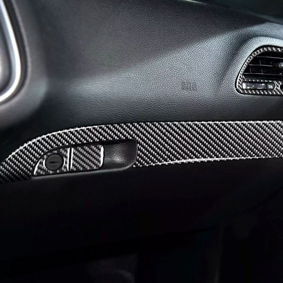 32Pcs Real Carbon Fiber Kits Full Interior Dash Trim For Dodge ...