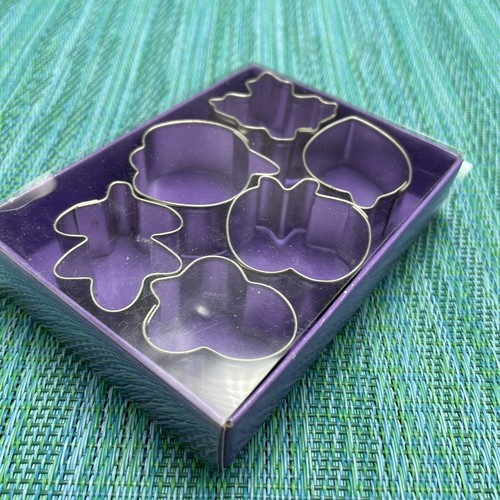 6 Mini Fall Autumn Mini Cookie Cutters Metal Leaves Acorn Pumpkin Apple ...