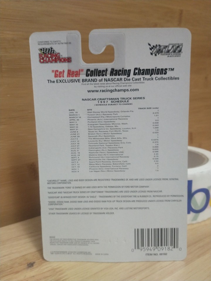 Racing Champions NASCAR 1/144 diecast #99 Exide truck Mark Martin truck ...