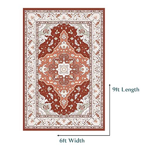 Area Rug 6x9 - Soft Low-Pile Washable Rug with Non-Slip Backing 6'x 9 ...