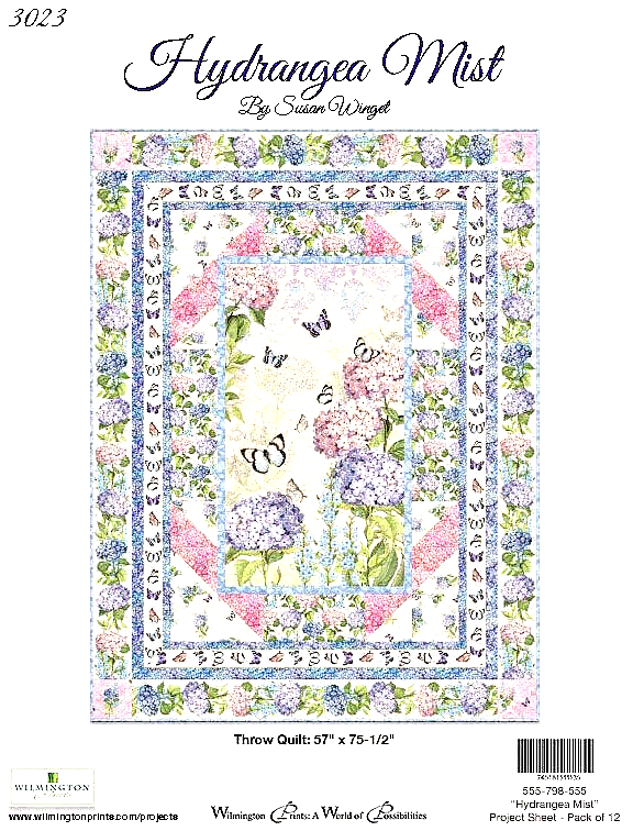 WILMINGTON FABRIC #39818 243"Hydrangea Mist " THE PANEL 22"X44" | eBay