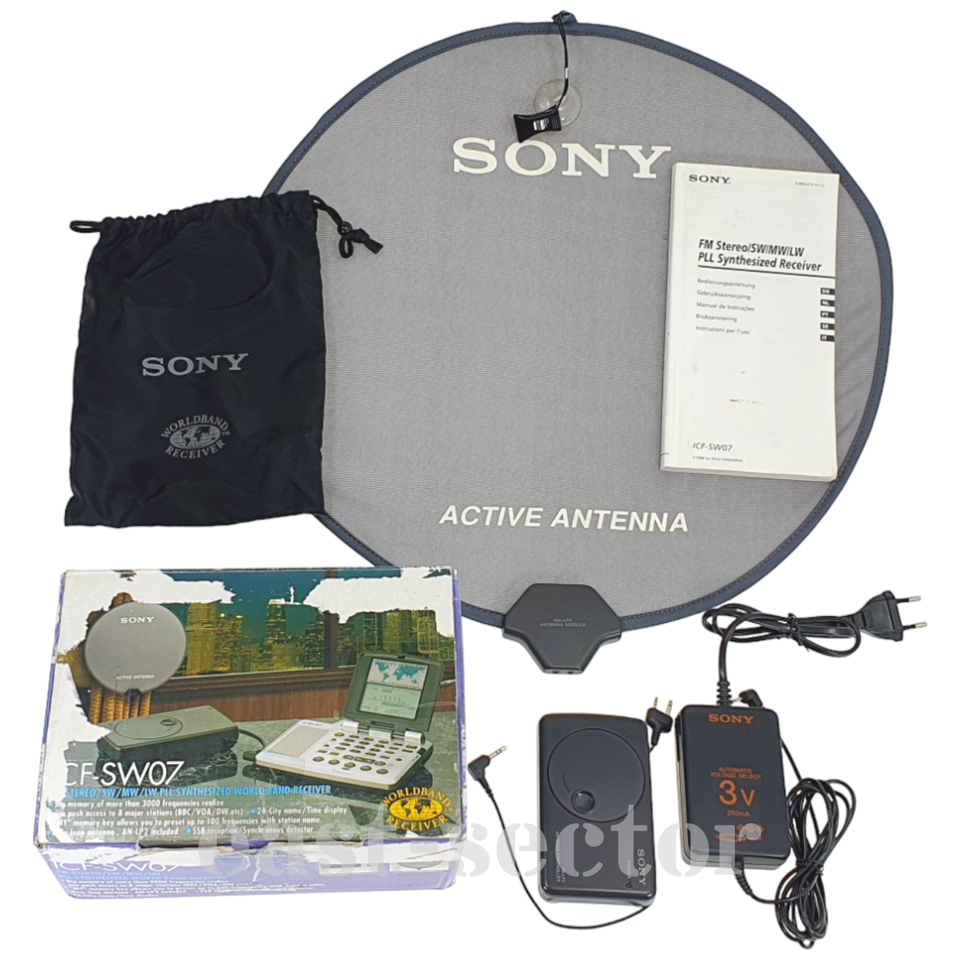 Sony Portable Shortwave ICF-SW07 Radio & Antenna AN-LP2 AM/FM/SW/MW/LW ...