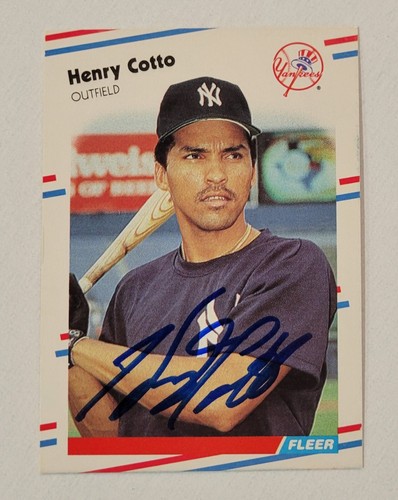 HENRY COTTO Signed 1988 Fleer #205 New York Yankees Card Autograph | eBay