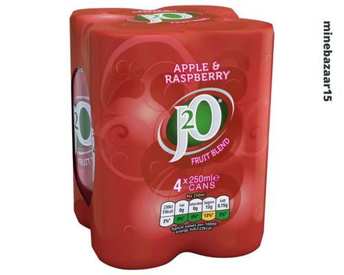 J2O Apple & Raspberry Fruit Blend, 250ml Pack Of 8 | UK Free And Fast ...