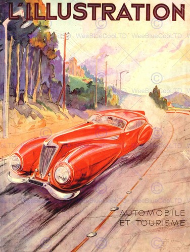 MAGAZINE COVER FRENCH AUTOMOBILE L'ILLUSTRATION TOUR ART PRINT POSTER ...
