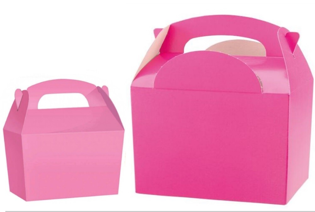 Plain Pink Coloured Party Boxes ~ Childrens Recyclable Food Box - Meal ...