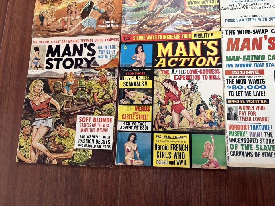 Vintage 1960’s Men Pulp Magazine Lot - (8) True Adventure, Man’s Story ...