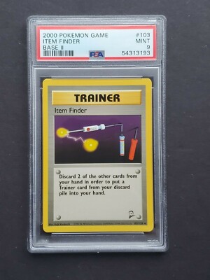 Pokemon PSA 9 ITEM FINDER 103/130 - BASE SET 2 RARE NON HOLO TRAINER ...