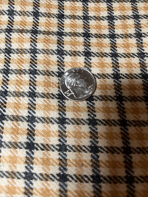New Vintage Tattersall Wool fabric 2.5 yds x 62" W Gold & Grayed Green ...