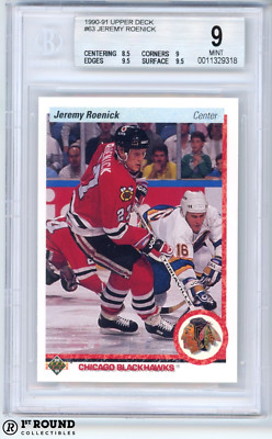 Jeremy Roenick RC BGS 9: 1990-91 Upper Deck Rookie Card | eBay