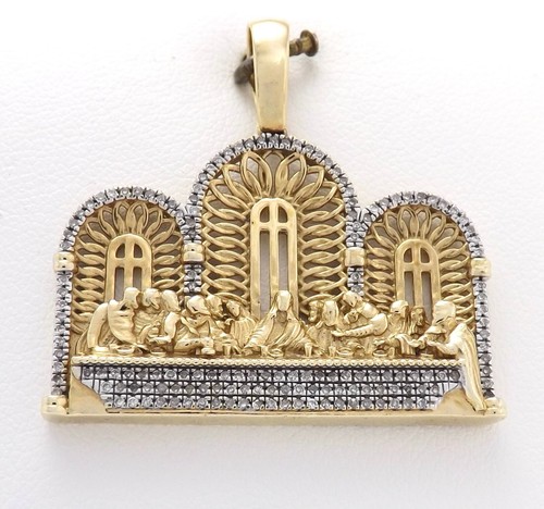 10k Gold Diamond Jesus Apostles Last Supper Charm Pen… - Gem