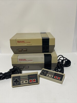 (2) Nintendo NES 001 Consoles & 2 Controllers (Parts, Broken, Untested ...