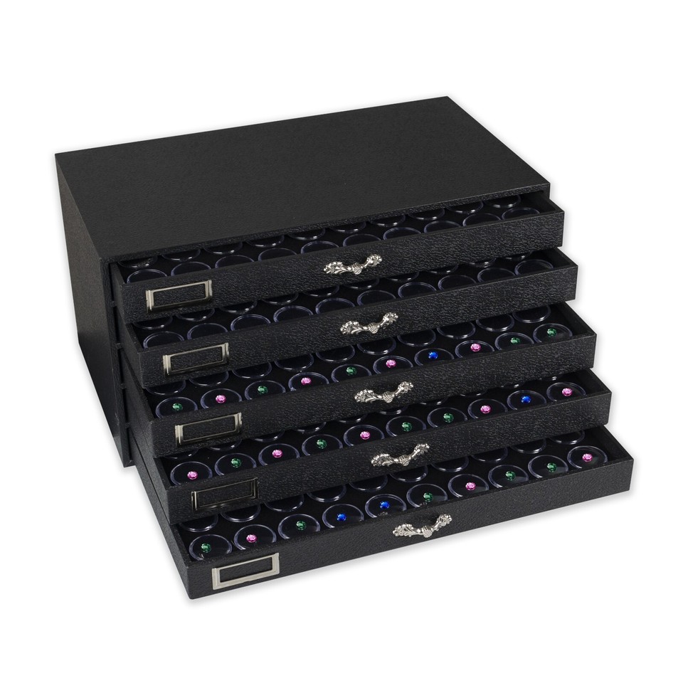 Novel Box 5 Drawer Jewelry Hobby Gem Organizer Display Case with Gem ...