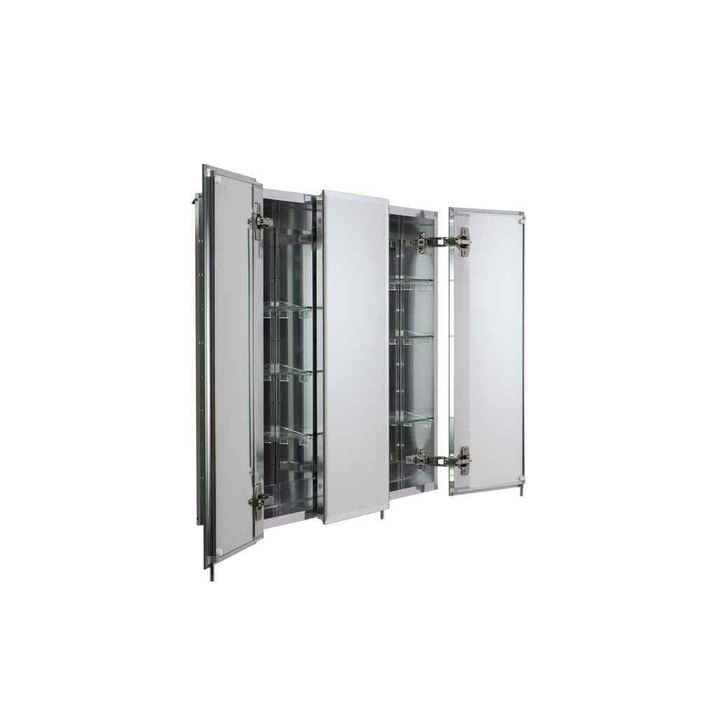 Frameless Tri-View Bathroom Medicine Cabinet with Beveled Mirror 30" W ...