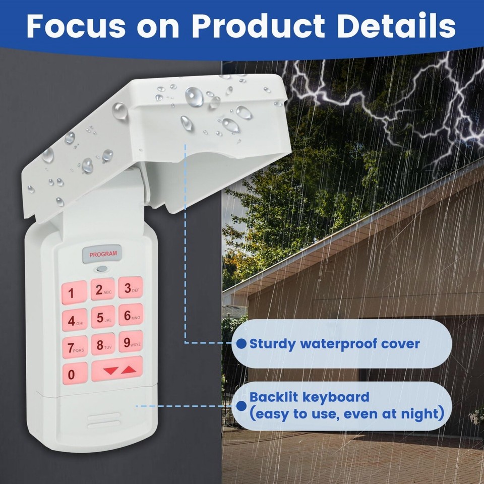 Wireless Keyless Keypad for Genie Garage Door Opener Keypad Remote ...
