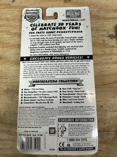 Matchbox Across America 50th Birthday Series. Upside Down Pa License ...