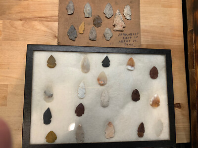 authentic arrowheads lot with display case | eBay