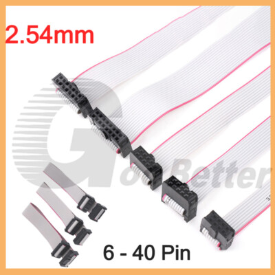 IDC Header Jumper Connector, 2.54mm Pitch, 2 Row, 30cm Flat Ribbon ...