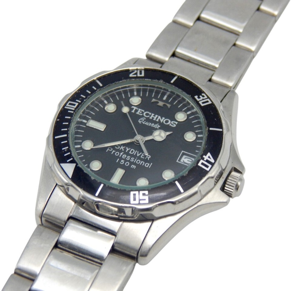 Technos Skydiver 6M12-SK – Professional Diver’s Watch – 150M Water ...