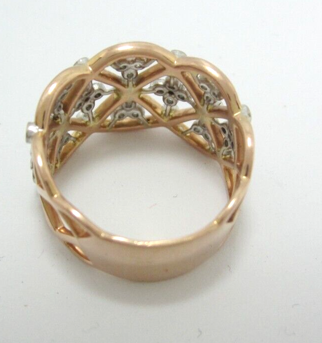 SIMON G VINTAGE LACE DESIGN MULTI-LAYER 18K ROSE GOLD TRELLIS RING ...