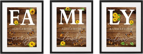 Family Wall Decor, 3 Piece Canvas Family Sign, Family Wall Decor for ...