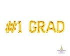 #1 GRAD Letter Balloon Banner - Gold, Rose Gold and Silver | eBay