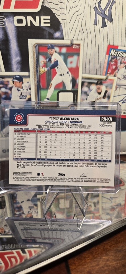 Kevin Alcantara 2025 Topps Chrome Gold Wave Autograph Rookie 15/50 Cubs ...