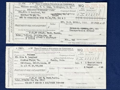 World War 2 US WAR DEPARTMENT ARMY Transportation Corps Request Forms WWII 1945 | eBay