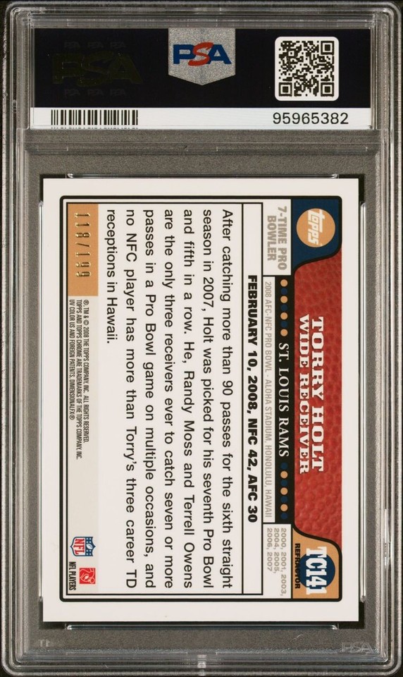 2008 Topps Chrome #TC141 Torry Holt Gold Refractor #/199 PSA 9 POP 2 | eBay