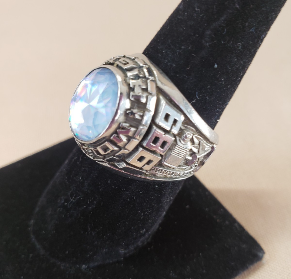 Vintage 1989 Moberly High School Class Ring ArtCarved Siladium Size 10 ...