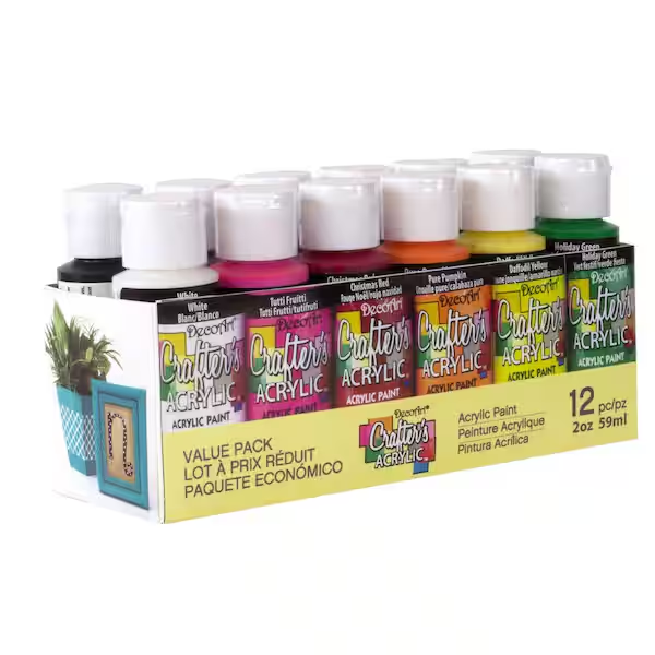 2 oz. 12-Color Acrylic Craft Paint Set | eBay