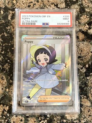 2023 Pokémon OBF EN #220 Poppy Trainer Ultra Rare Trainer PSA 9 | eBay