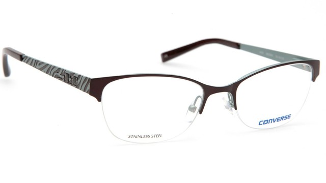 Converse A059 Eyeglasses Frames 50-18-135 Brown Cat Eye Half Rimless 13705 for sale online | eBay