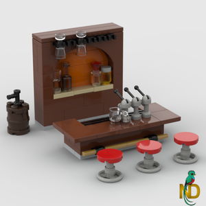 Lego Bar / Pub - Saloon Tavern w/ Wine Drink Glasses, Beer Barrel ...