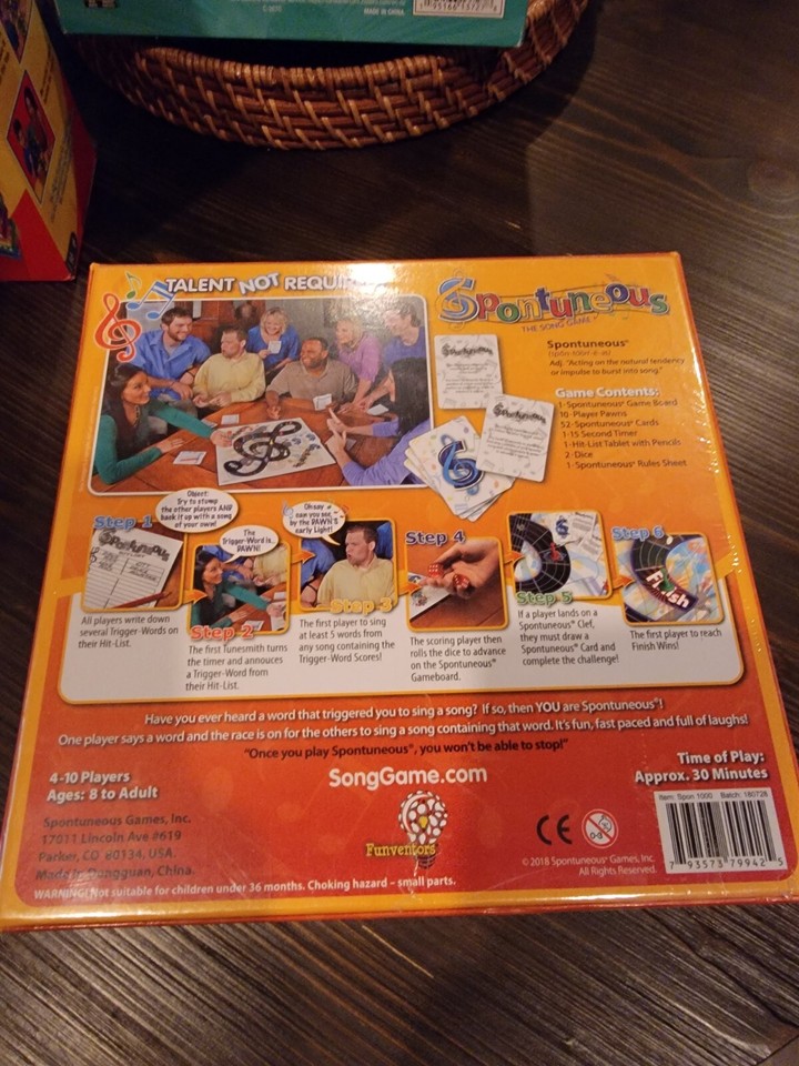 Spontuneous The Board Game of LYRICS and Songs Music Lovers Factory ...