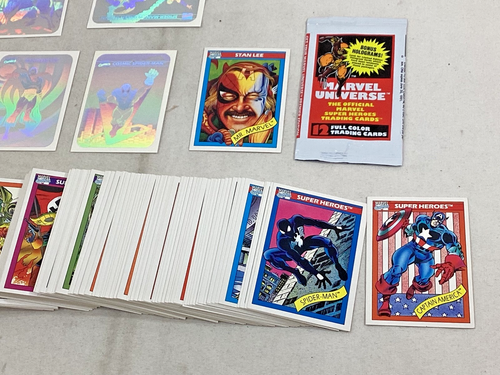 1990 Impel Marvel Universe Complete Card Set & Holograms & Pack Wrapper ...